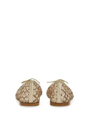 Repetto Ballerina Flats With Sequins And Bow Detail