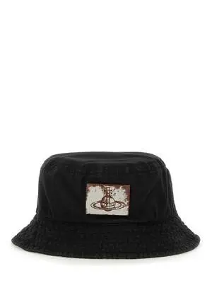 VIVIENNE WESTWOOD Cotton Bucket Hat - Black