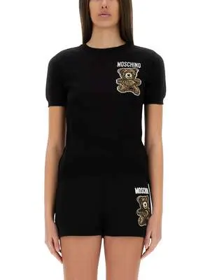 Moschino Teddy Bear Appliqué Sweater - Black