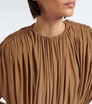 Magda Butrym Draped Jersey Crop Top - Brown