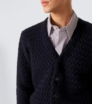 Bottega Veneta Intrecciato Wool Cardigan