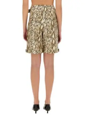 Isabel Marant Étoile Felize Snake Print Linen Blend Shorts - Multicolor
