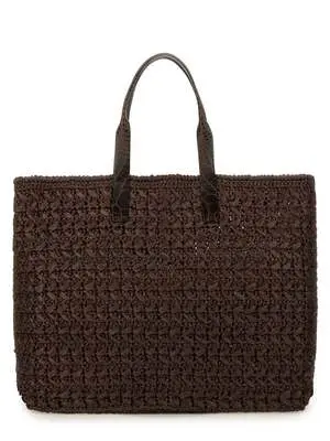 Dolce & Gabbana Woven Mesh Shopping Bag - Brown
