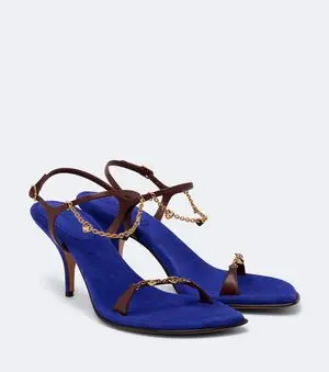 Chloé Chloé Embellished Leather Sandals Blue