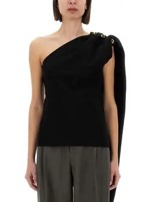Bottega Veneta Crepe One-shoulder Top - Black