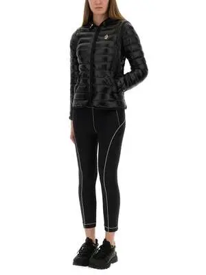 Moncler Leggings With Logo - Black