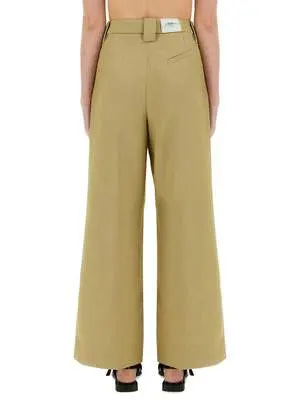 GANNI Twill Suit Pants - Cream