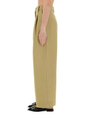 GANNI Twill Suit Pants - Cream