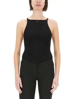 COURREGES Ribbed Knit Tank Top - Black