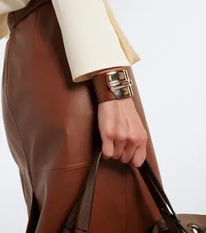 Max Mara Leather And Metal Bracelet
