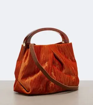 Dries Van Noten Velvet Top-handle Bag - Orange