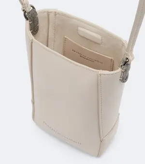 Brunello Cucinelli Duo Mini Monili Leather Phone Pouch