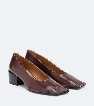 MAISON MARGIELA Piped Leather Pumps - Brown