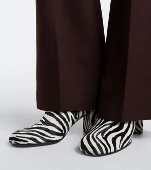 GIANVITO ROSSI Joelle Zebra Print Calf Hair Ankle Boots