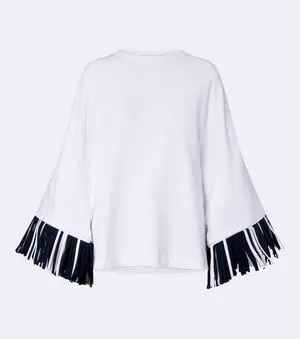 Jacquemus Cabana Fringed Cotton Jersey T-shirt - White