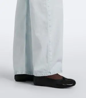MAISON MARGIELA Cutout Barrel-leg Jeans In Bleached Indigo - Blue