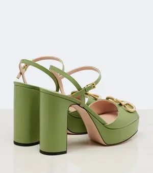 Valentino Garavani Vlogo Embellished Leather Platform Sandals