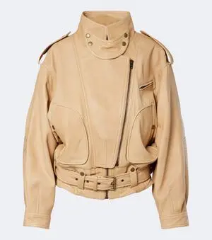 Isabel Marant Étoile Farza Leather Jacket - Beige