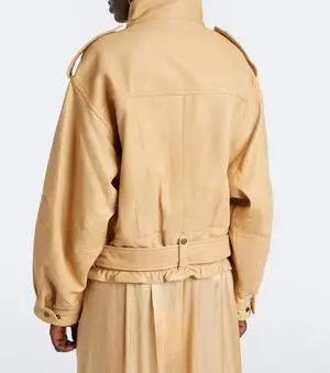 Isabel Marant Étoile Farza Leather Jacket - Beige
