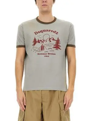 Dsquared2 T-shirt With Print - Gray