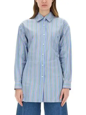 Etro Slim Fit Cotton Jacquard Shirt With Back Knot Detail - Multicolor