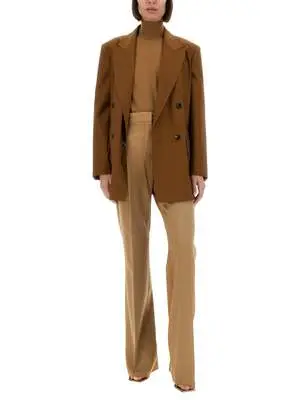 Max Mara Wool Blend Double-breasted Jacket - Brown