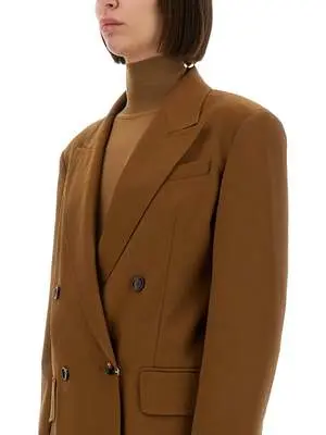 Max Mara Wool Blend Double-breasted Jacket - Brown