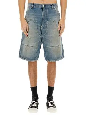 Moschino Denim Carpenter Shorts - Blue