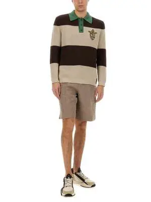 Fendi Jacquard Virgin Wool Bermuda Shorts - Cream