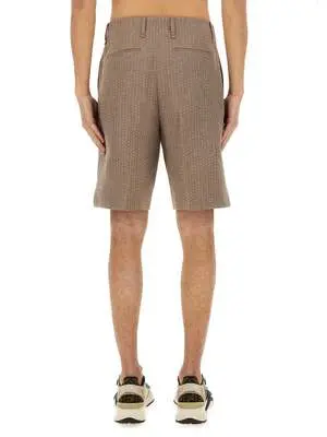 Fendi Jacquard Virgin Wool Bermuda Shorts - Cream