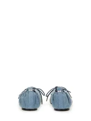 GANNI Lace-up Ballerina Flats
