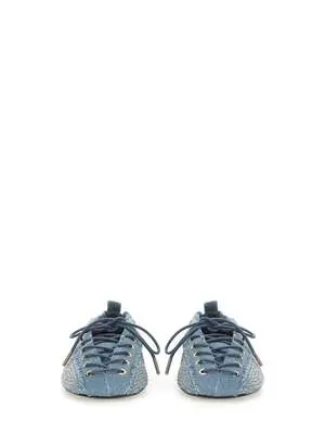 GANNI Lace-up Ballerina Flats