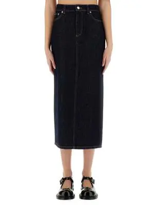 Moschino Long Denim Skirt - Blue