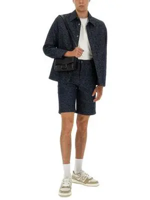 Fendi Ff Jacquard Denim Shirt - Blue