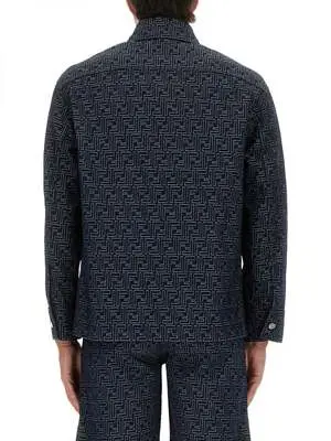 Fendi Ff Jacquard Denim Shirt - Blue