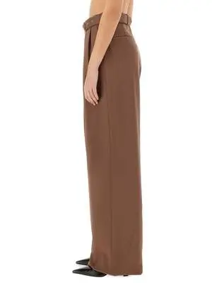 Dries Van Noten Wide-leg Wool Pants With Belt