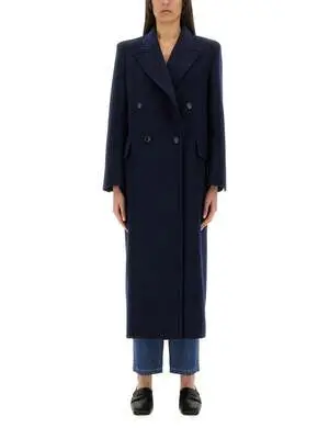 Max Mara Double-breasted Wool Cashmere Coat - Blue
