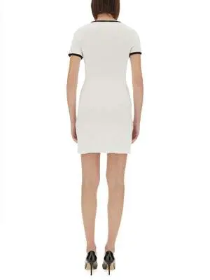 COURREGES Slim Fit Contrast Trim Mini Dress