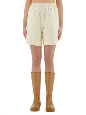 Moncler Cotton Fleece Shorts - Cream