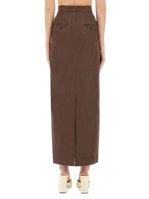 Max Mara Long Skirt Pianosa - Brown