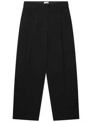 TOTEME Straight Pleated Pants - Black