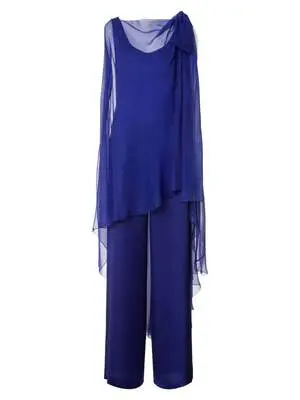 Alberta Ferretti Silk Blend Jumpsuit - Blue