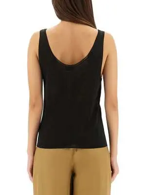 Saint Laurent Lurex Knit Tank Top - Black