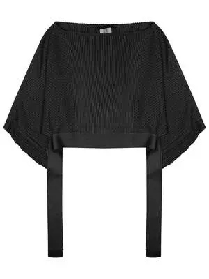 Alberta Ferretti Knitted Poncho - Black
