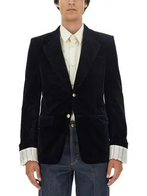 Gucci Velvet Blazer - Blue