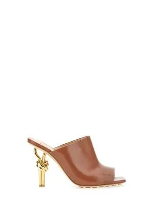 Bottega Veneta Leather Knot Detail Mule - Brown
