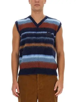 Etro Vest With Sporty Stripes - Blue