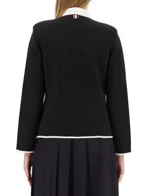 Thom Browne Single-breasted Collarless Jacket - Black