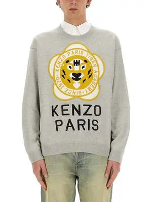 Kenzo KENZO "Tiger Academy" Wool Pullover Gray