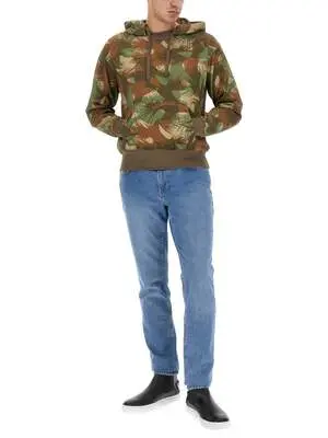 Moschino Camouflage Drawstring Hooded Sweatshirt - Green